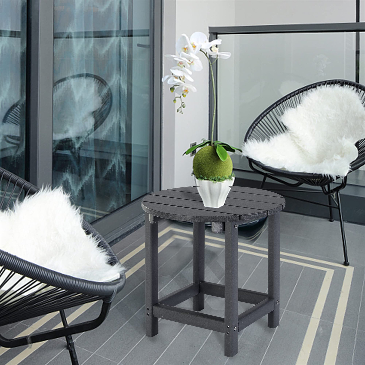 Breakwater Bay Round Patio End Table - Durable Outdoor Side Table for ...