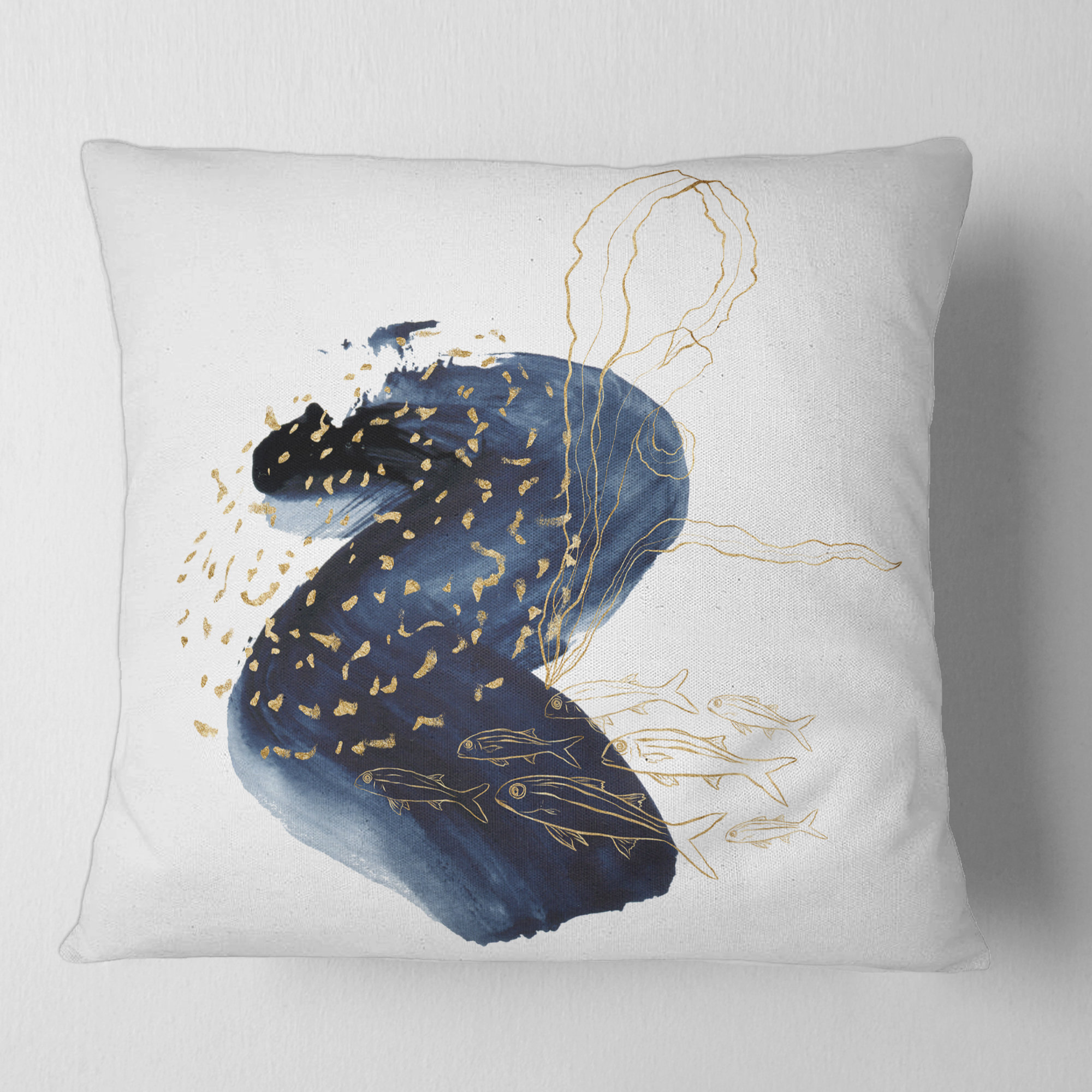 Design Art Classic Square Underwater Marine Life Square Pillow Cover ...