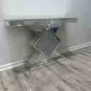 Everly Quinn Amla 47.25" Mirrored Glass Console Table Entryway Living ...