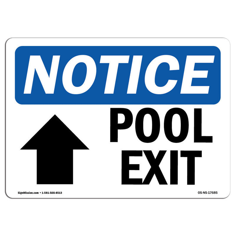 SignMission Pool Exit Sign with Symbol | Wayfair