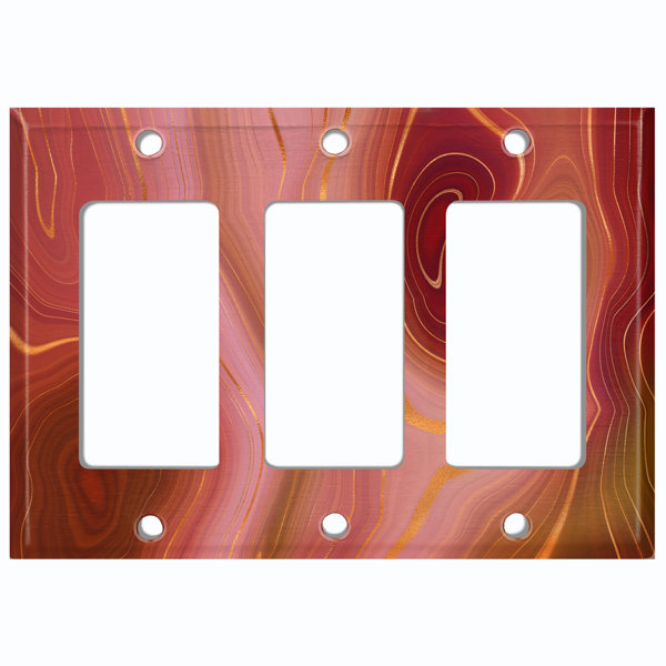 WorldAcc Metal Light Switch Plate Outlet Cover (Marble Earth Strata Red ...