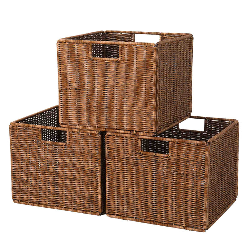 EMBRUP 3 Piece Wicker Storage Basket Set | Wayfair