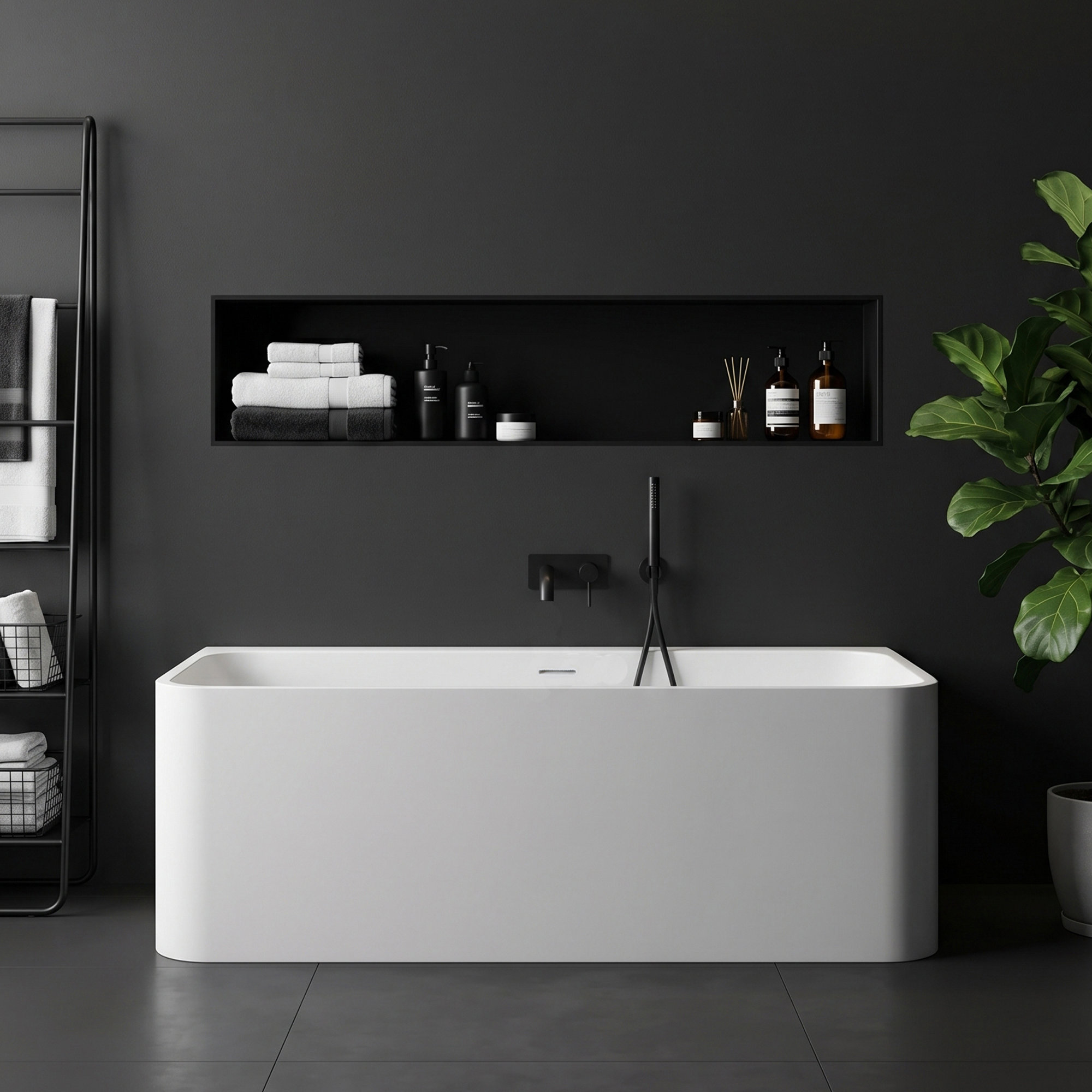 Pensen 67'' x 31.5'' Freestanding Soaking Solid Surface Bathtub | Wayfair