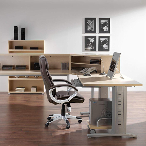 Latitude Run® Office Chair High Back Computer Desk Chair, PU Leather ...