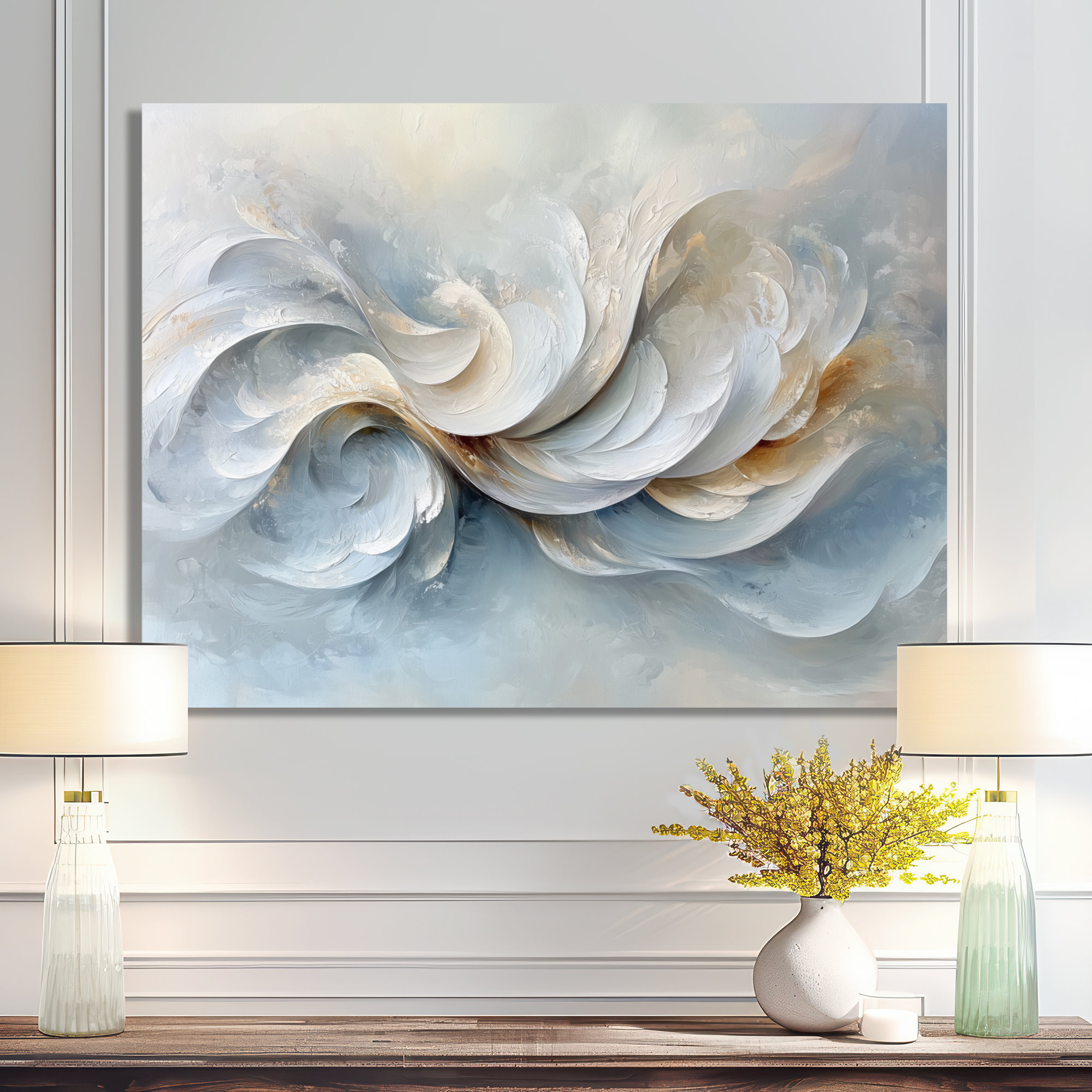 Ivy Bronx Zeringue Grey White Waves Of Introspection IV - Abstract ...