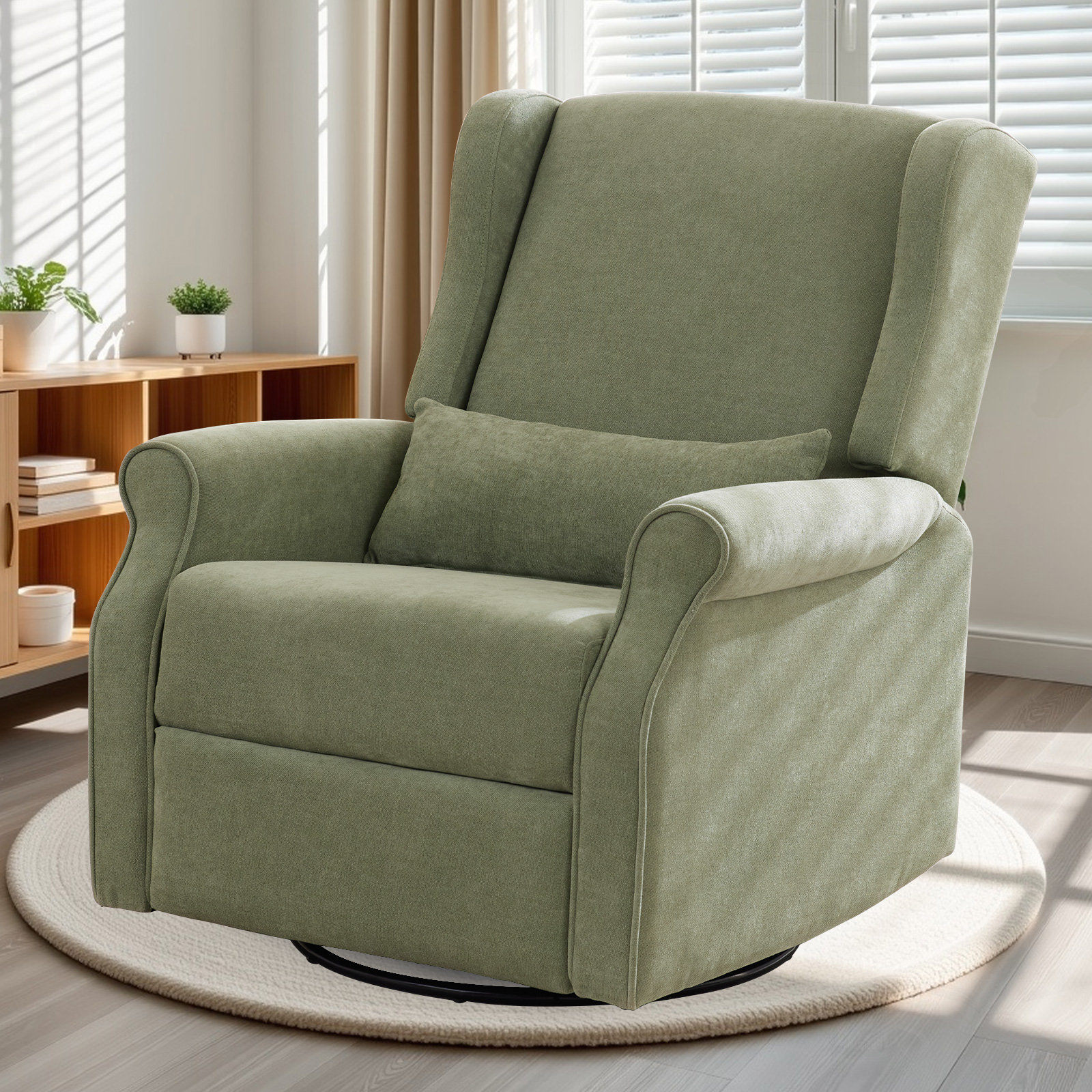 Winston Porter Nursery Glider Recliner Chairs Manual Swivel Rocker ...