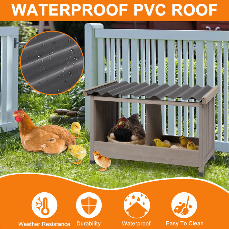 Tucker Murphy Pet™ Nesting Boxes for Chickens, Double Nesting Box with ...