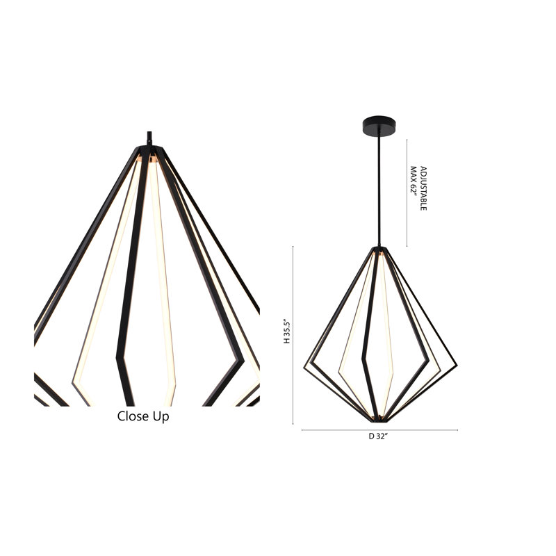 Everly Quinn 8-Light LED Diamond LED Chandelier With Silicone Diffusers ...