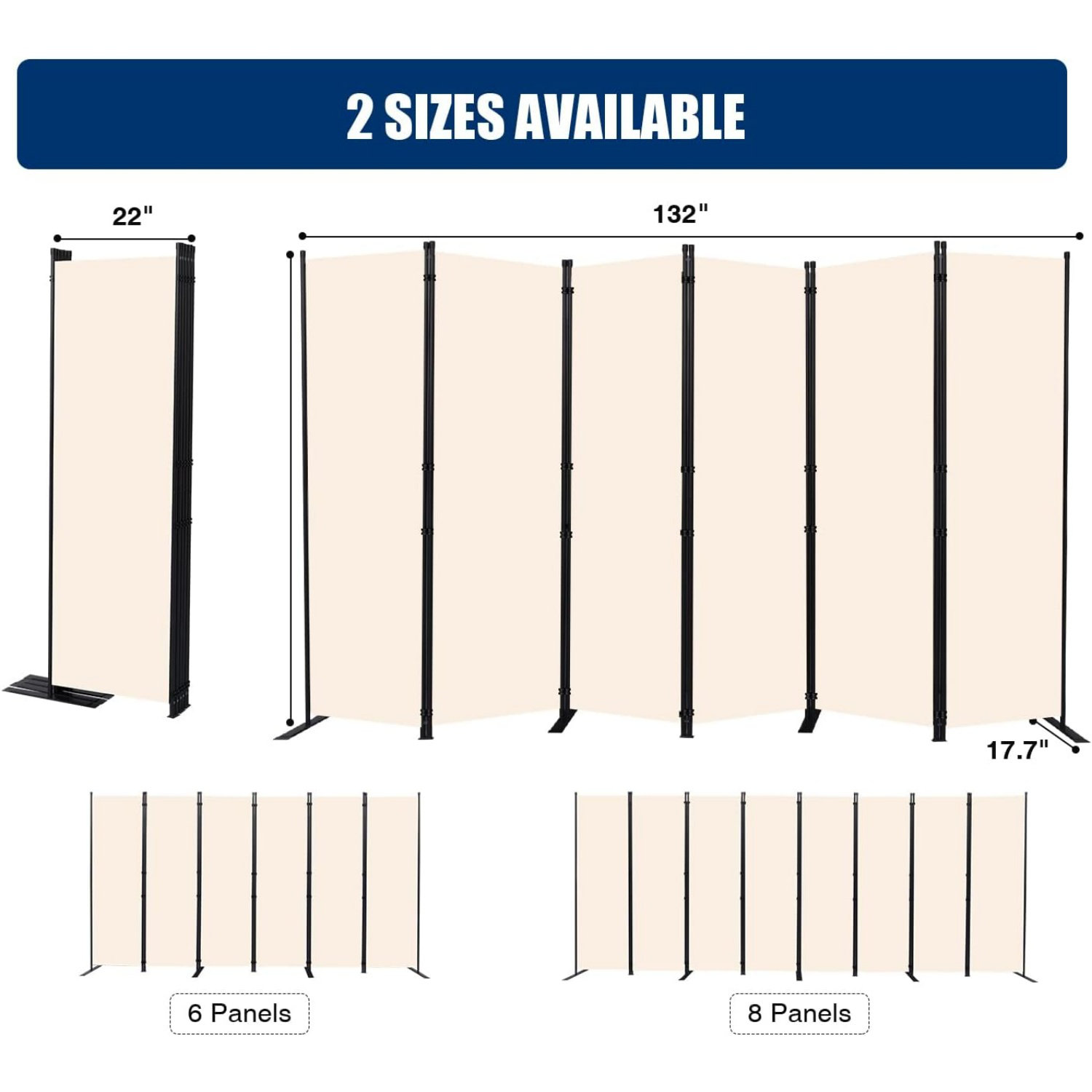 Latitude Run® Room Divider And Folding Privacy Screens, 6 Panel Wide ...
