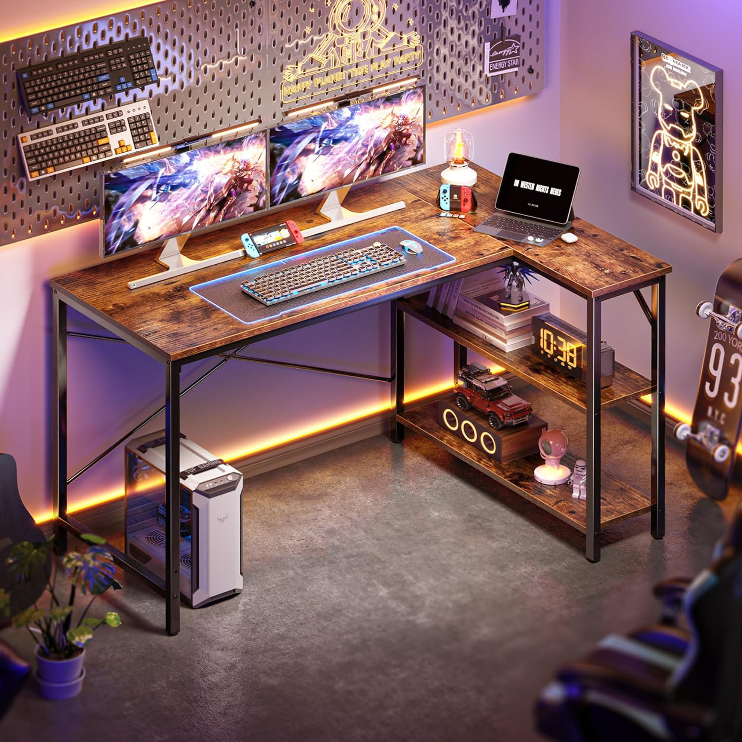 17 Stories 47 Inches L Shaped Desk, Computer Desk With Reversible ...