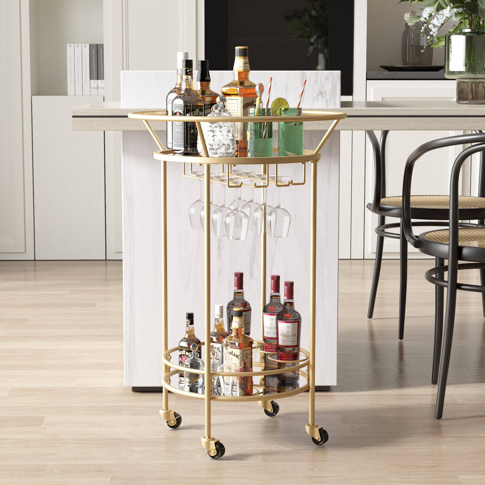 Mercer41 Chariot-bar avec roulettes Jetsen - Wayfair Canada