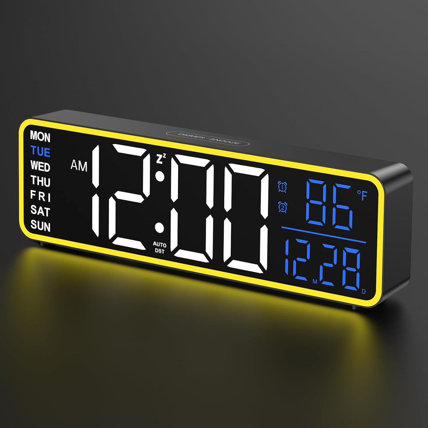 AZOPIR 9" Digital Alarm Clocks Large Display Corded Clock Dual Alarm ...