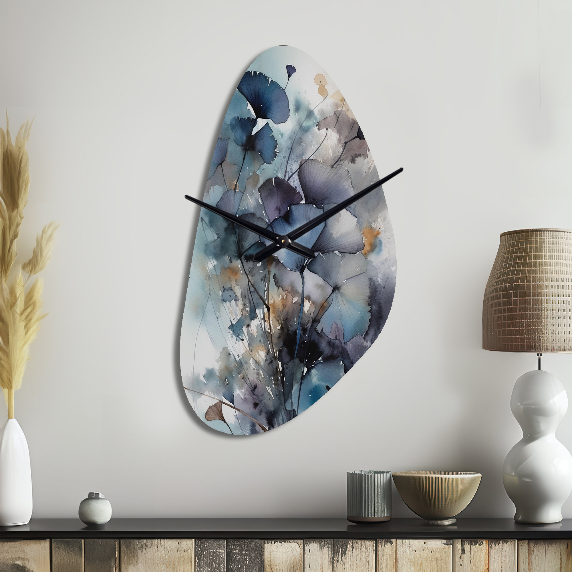 Design Art Blue And Flowers Bouquet Interpretation - Asymmetrical ...