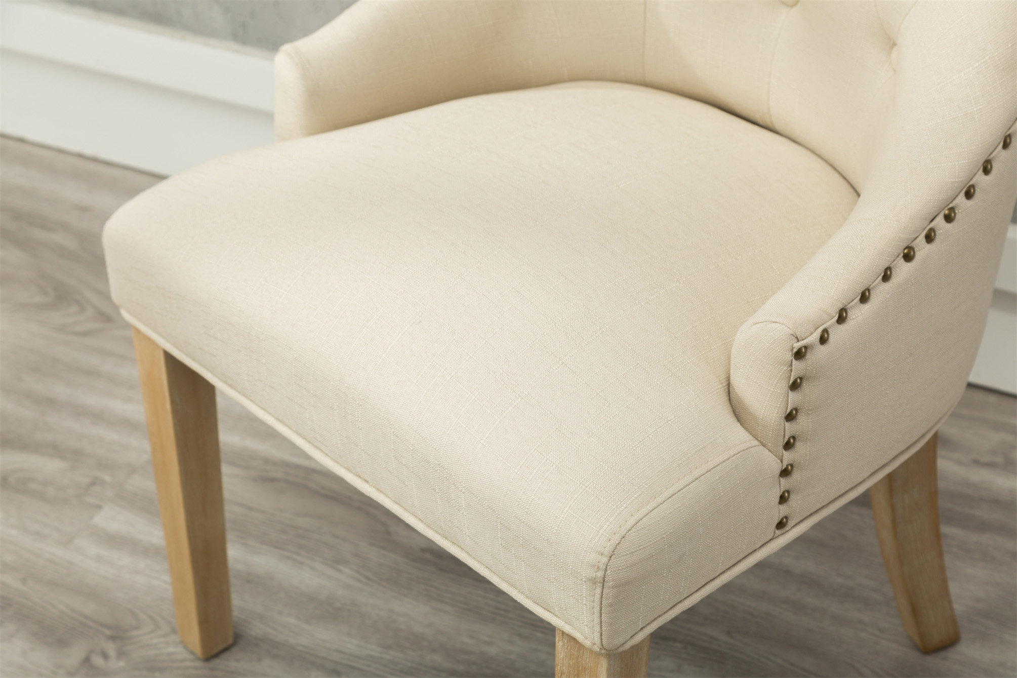 Darby Home Co Button Tufted Solid Wood Wingback Hostess Chairs With ...