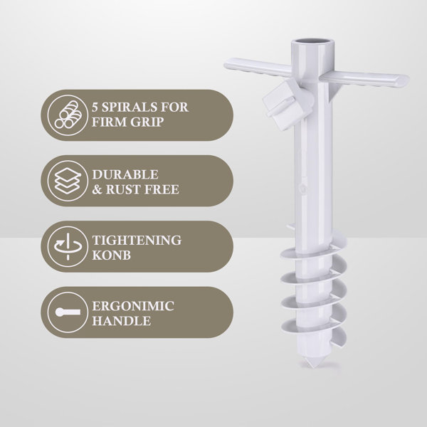 Arlmont & Co. 10" Beach Umbrella Sand Anchor Outdoor Windproof Sand ...