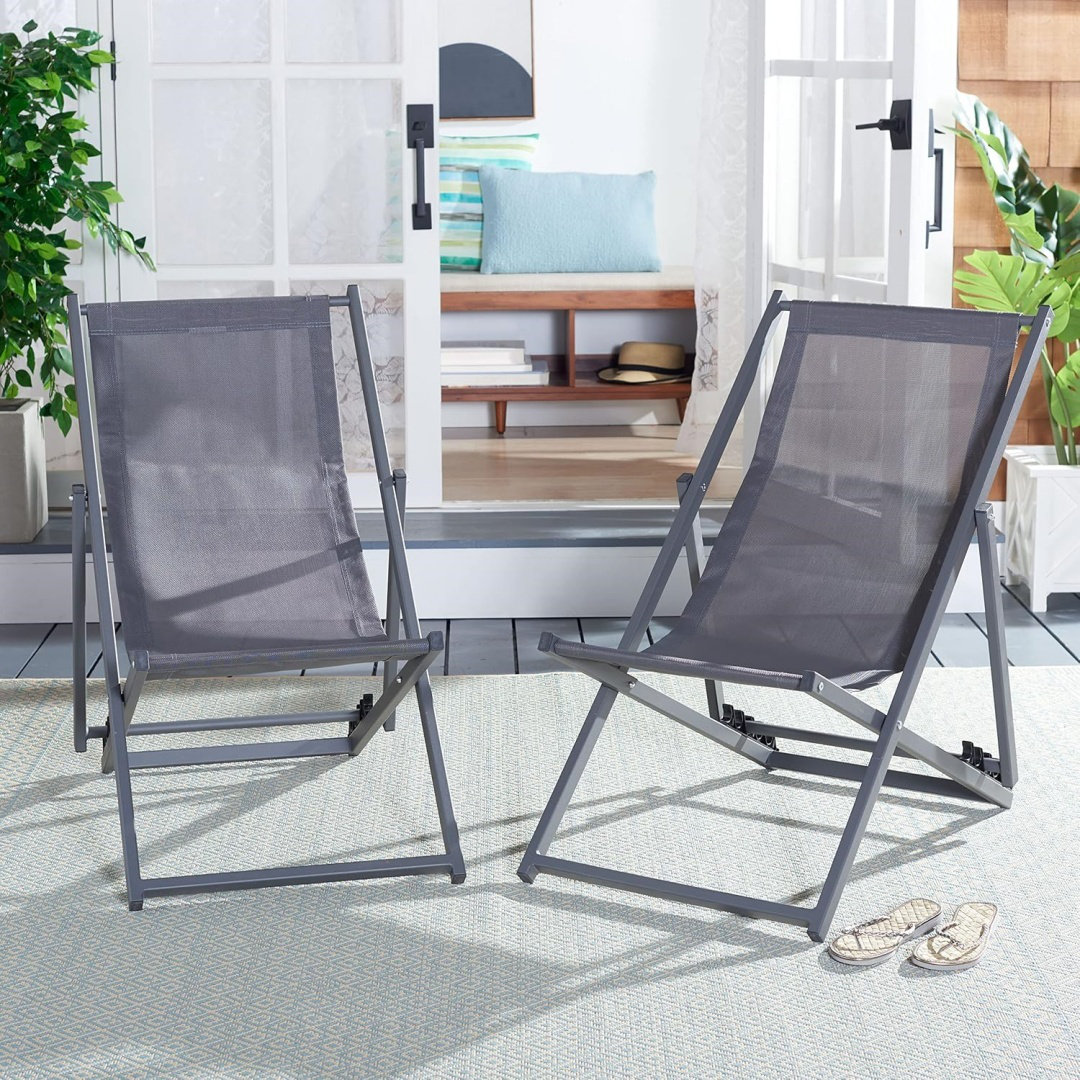 Latitude Run® Outdoor Collection Breslin Grey/Grey Adjustable Folding ...