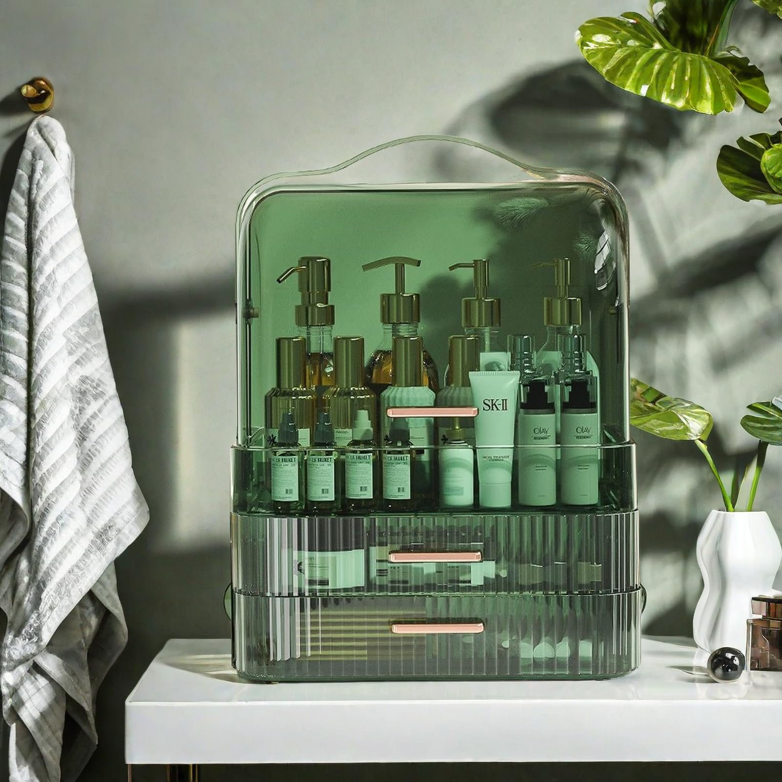 Everly Quinn Makeup Organizer, Waterproof & Dustproof Cosmetic Display ...