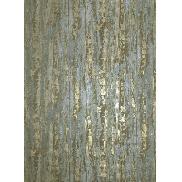 Loon Peak® Fusami Gray Silver Brass Gold Metallic Faux Distressed Metal ...