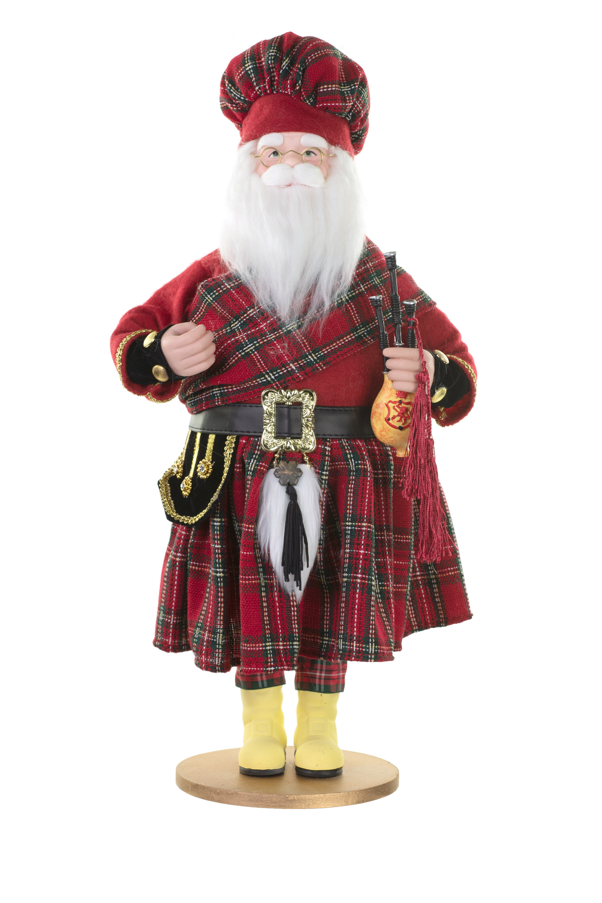 The Holiday Aisle® Red Plaid Scottish Santa | Wayfair