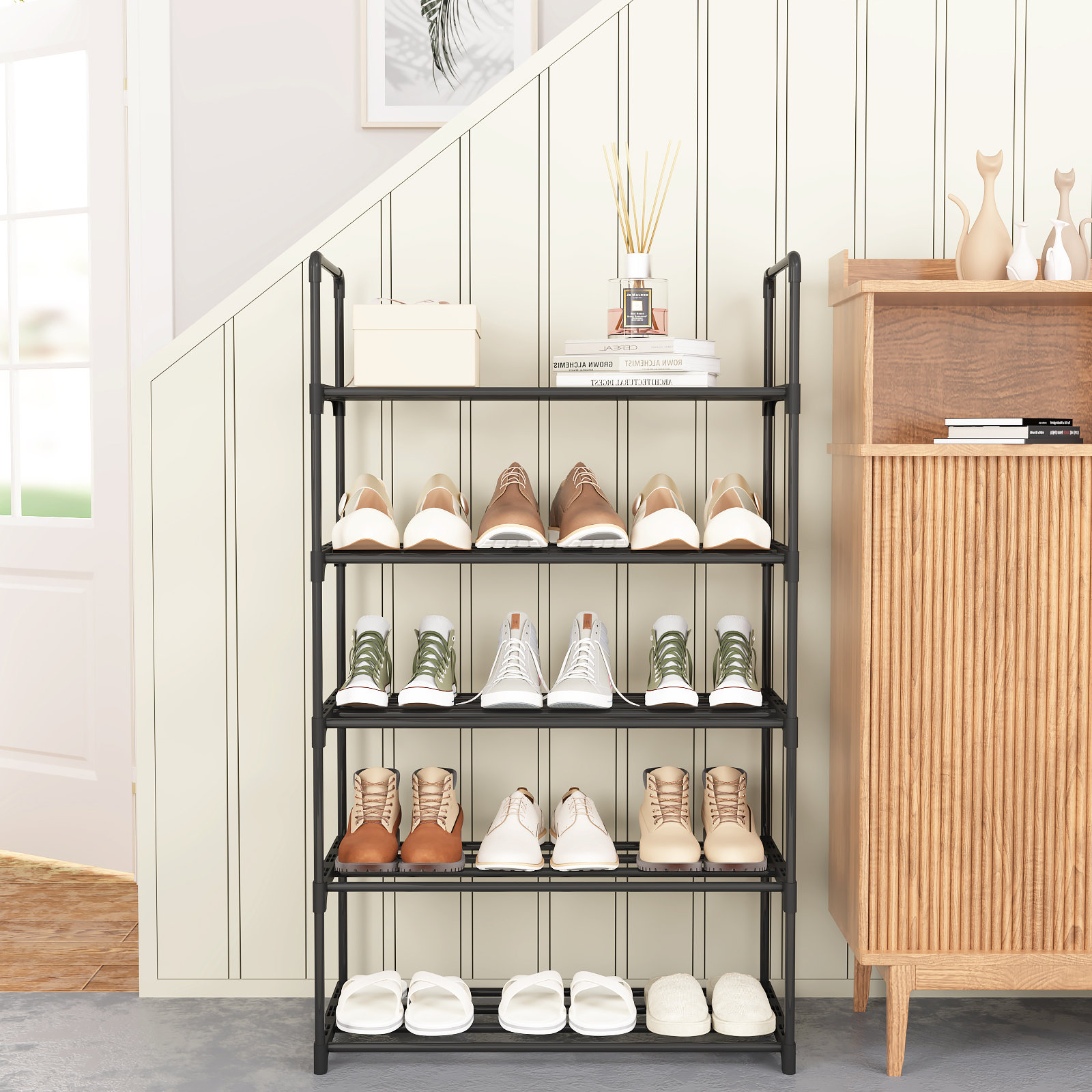 Ebern Designs 15-20 Pairs Large-Capacity Shoe Racks With Adjustable ...