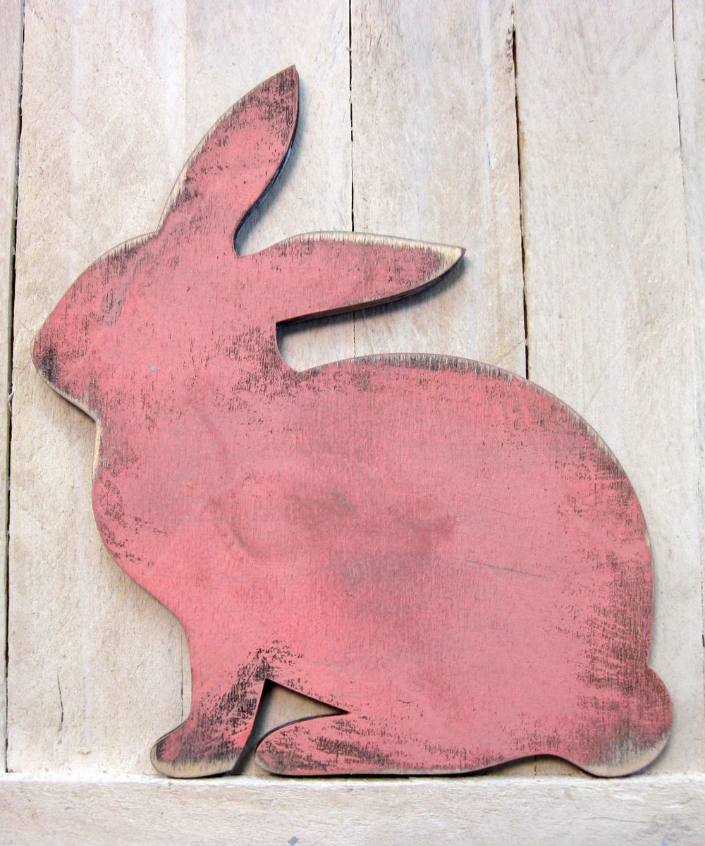 The Holiday Aisle® Vintage Easter Bunny Wooden Wall Décor | Wayfair