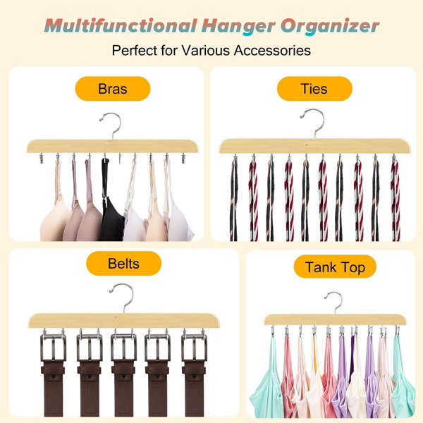 Rebrilliant Bra Hanger For Closet, Tank Top Hanger 2 Pack W/20 Hooks ...