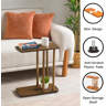 Ebern Designs C-Shaped Solid Wood End Table, Side Table for Couches ...