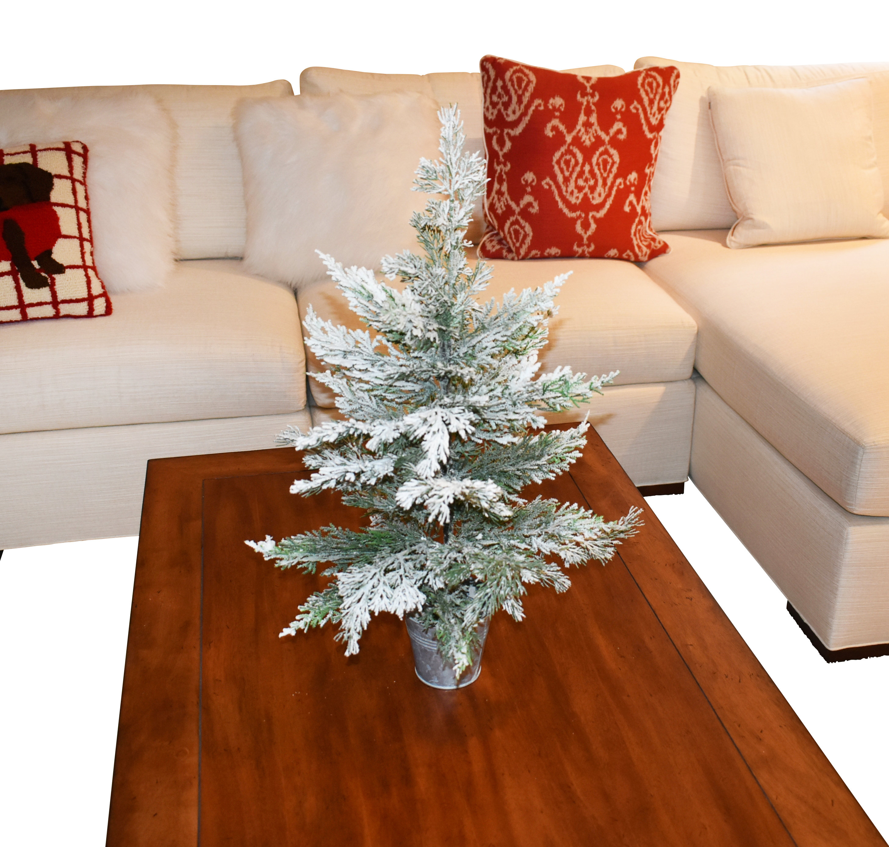 Primrue 26" Christmas Ice Snow Cedar Pine Tree In Pot | Wayfair
