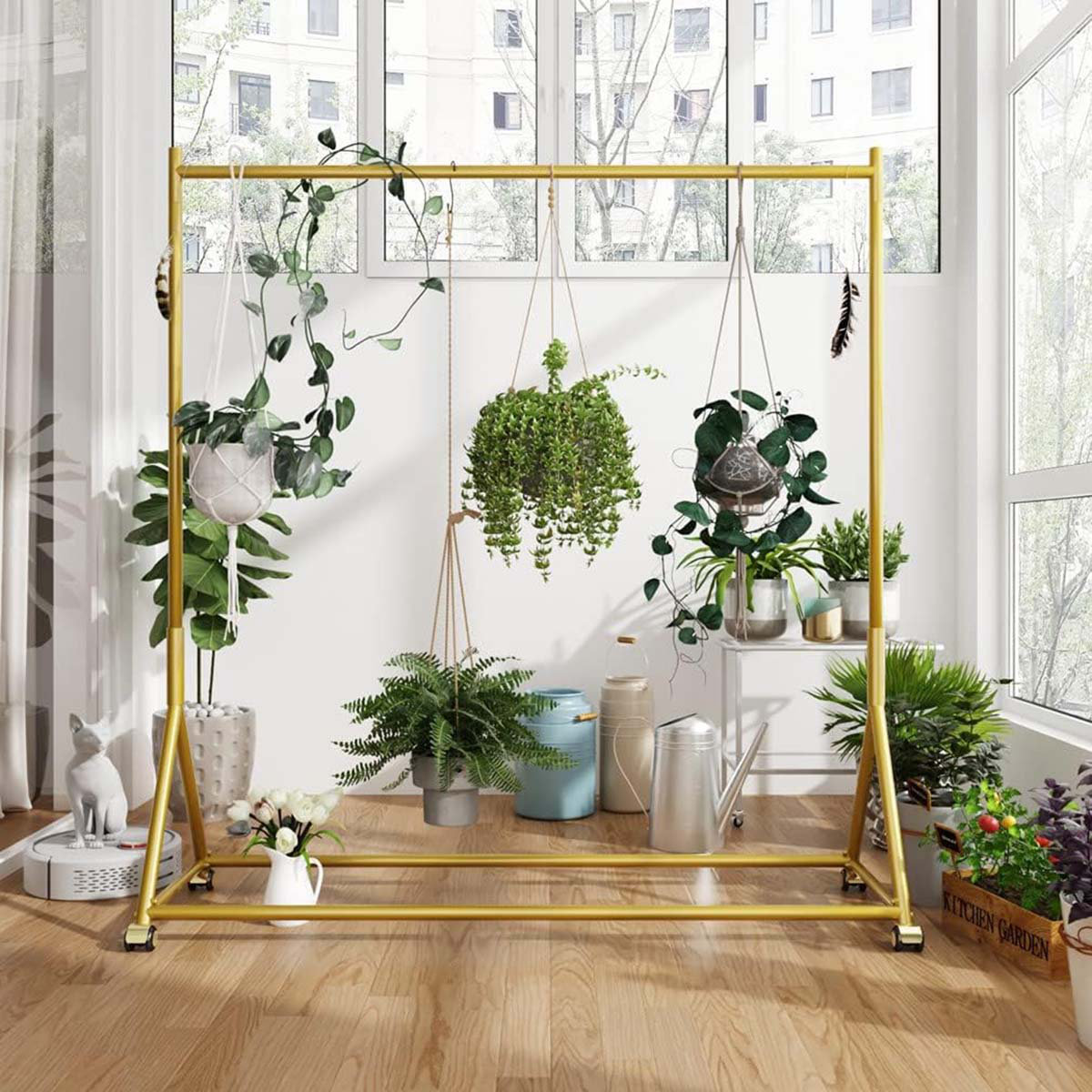 Mercer41 Modern Gold Clothing Racks Rolling Clothes Rack For Hanging ...