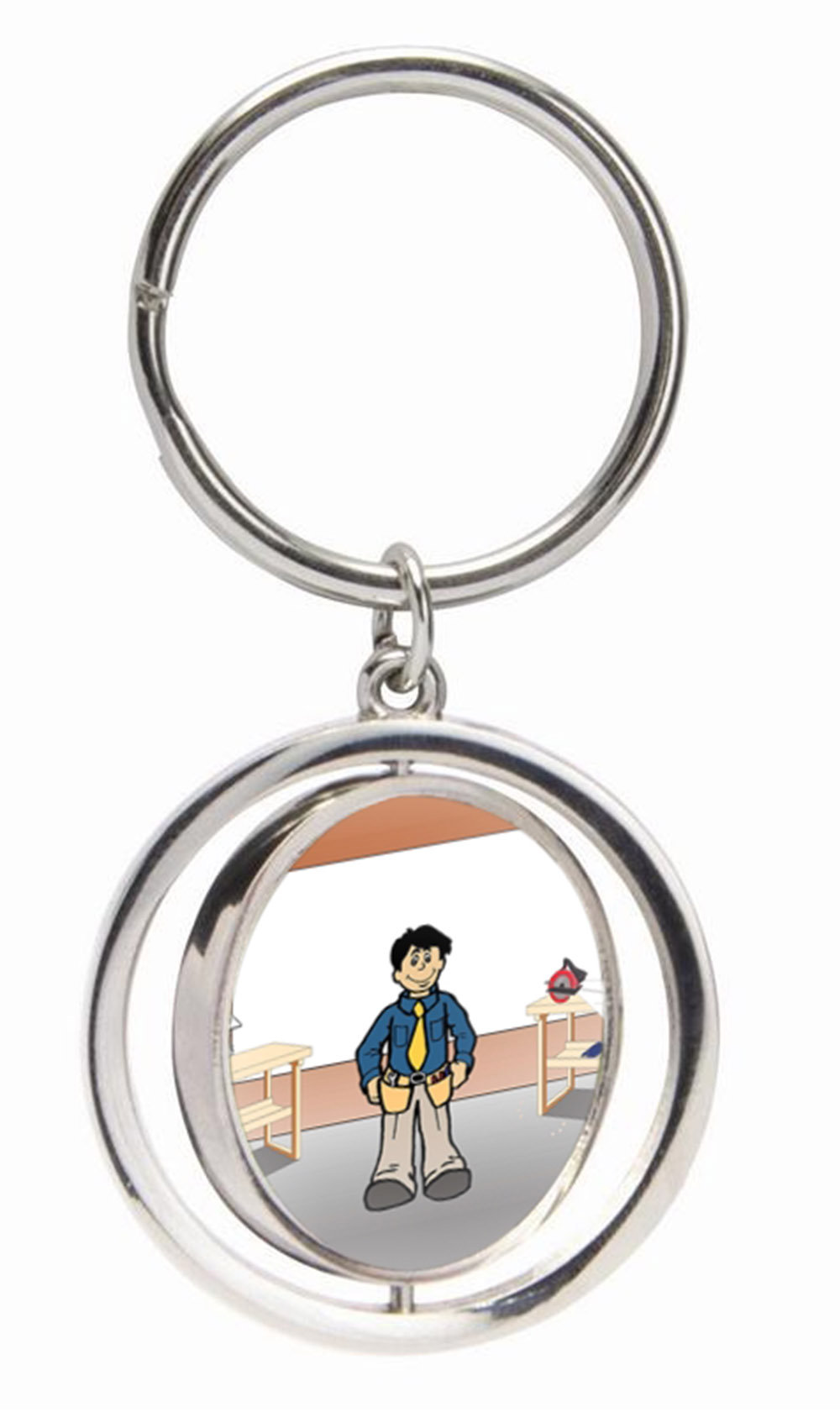 Printed Perfection Personalized Handy Man, Male Small Spinning Key ...