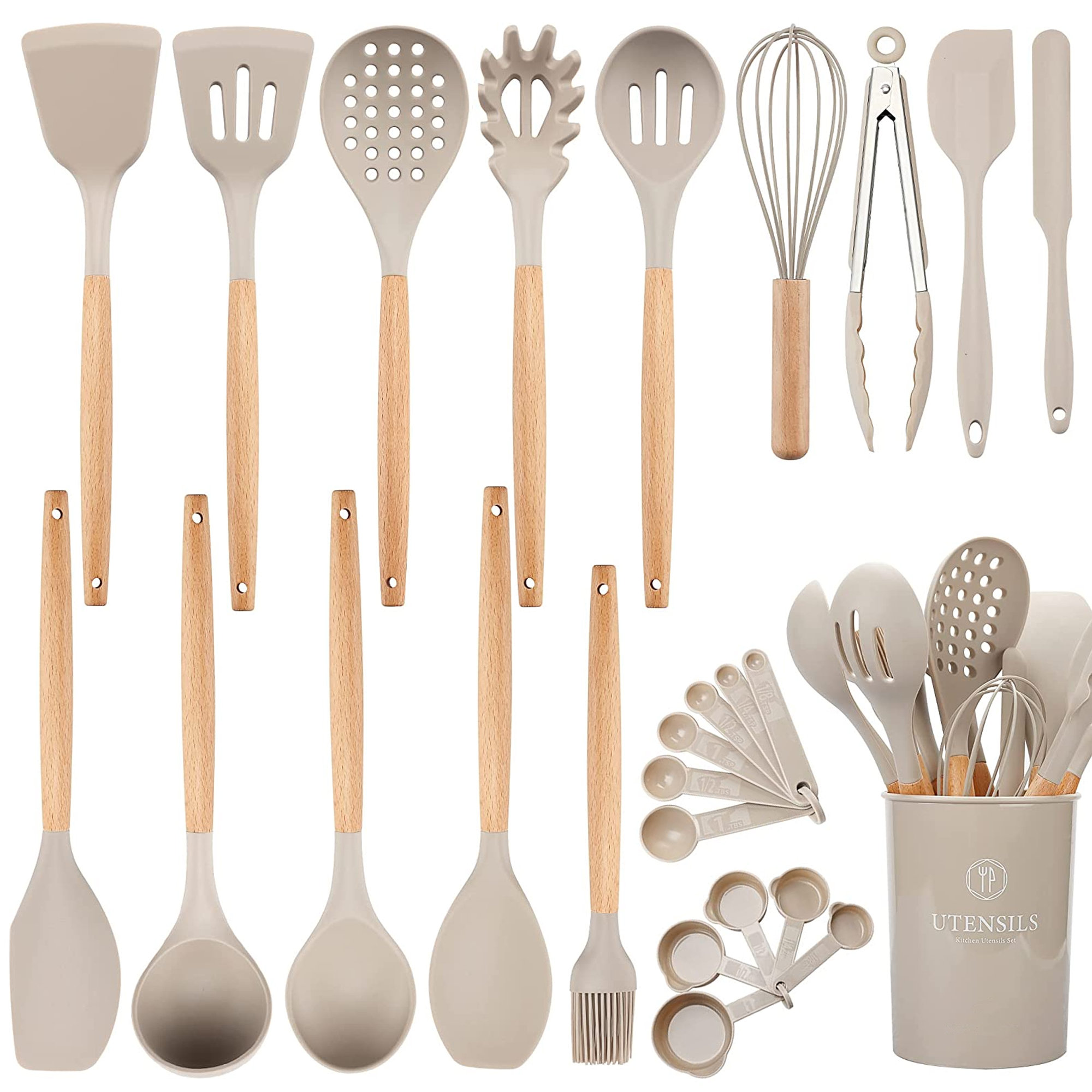 AIRPJ 26 - Piece Cooking Spoon Set with Utensil Crock | Wayfair