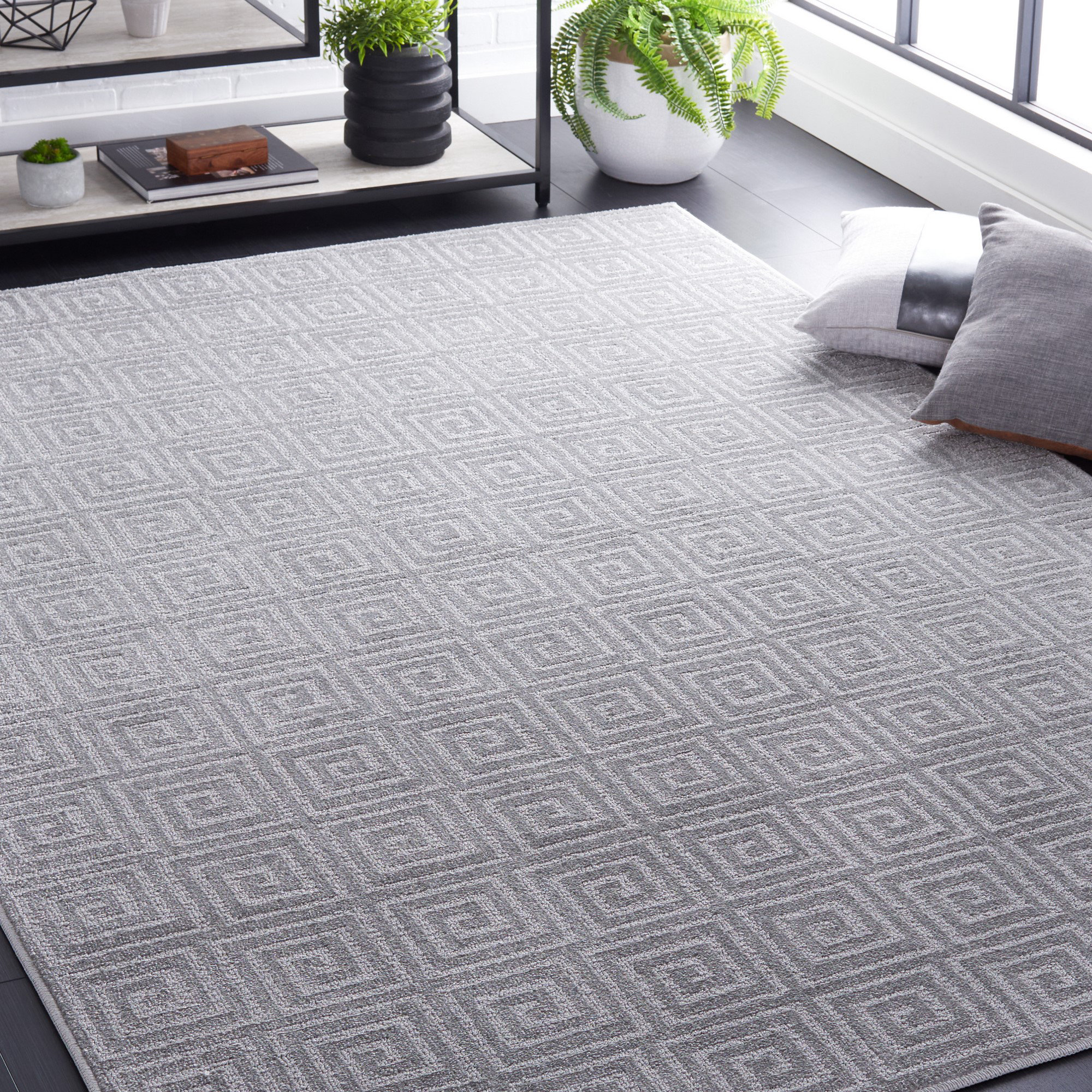 Everly Quinn Pattern And Solid Performance Geometric Rug | Wayfair