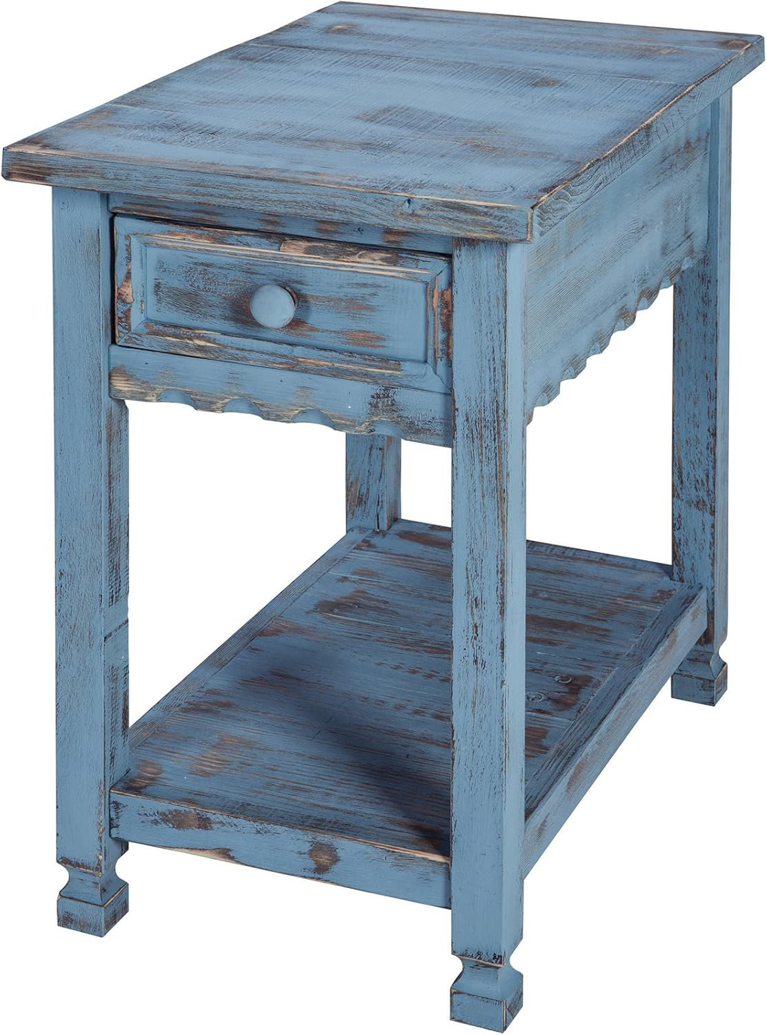 One Allium Way® Rustic Cottage End Table With Drawer And Shelf ...