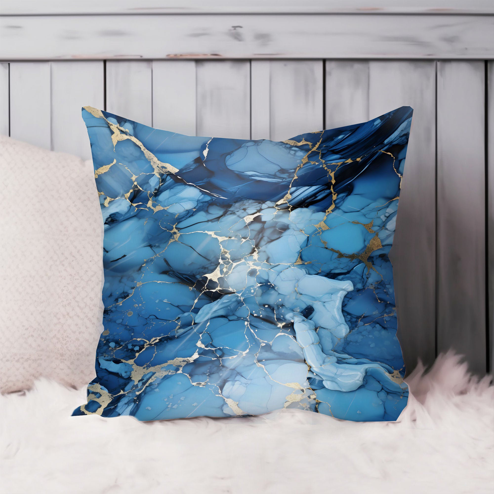 Ethan Taylor Abstract Blue & Gold Geode Crystal Dream Crystals Geode ...