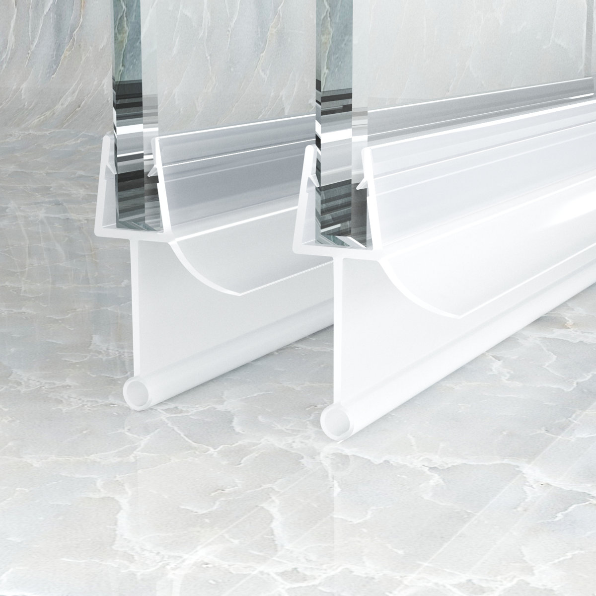 Foskbaths 2 Pack Shower Door Bottom Seal for 5/16" Glass Shower Door ...