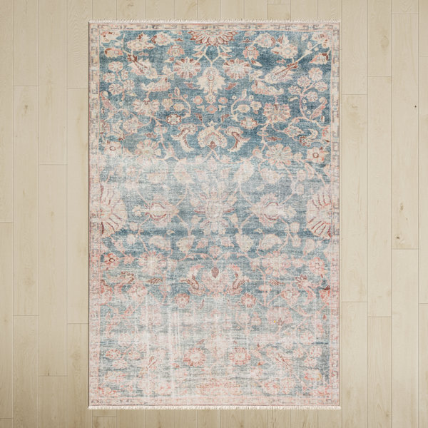 Faye Oriental Dark Teal/Beige Area Rug & Reviews | Birch Lane