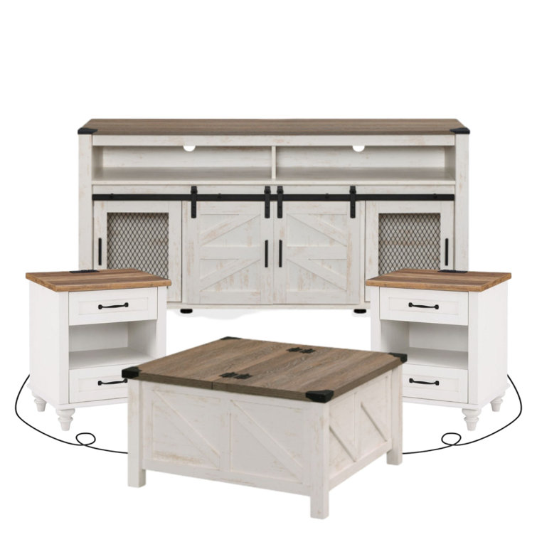 Laurel Foundry Modern Farmhouse Allyssa 4 Piece Farmhouse Coffee Table ...