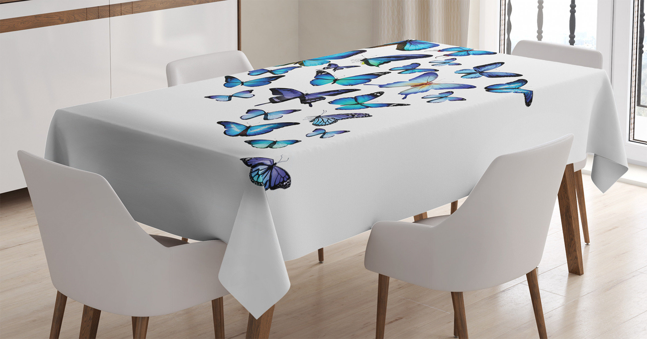 East Urban Home Butterflies Tablecloth, Group Of Flying Butterflies ...