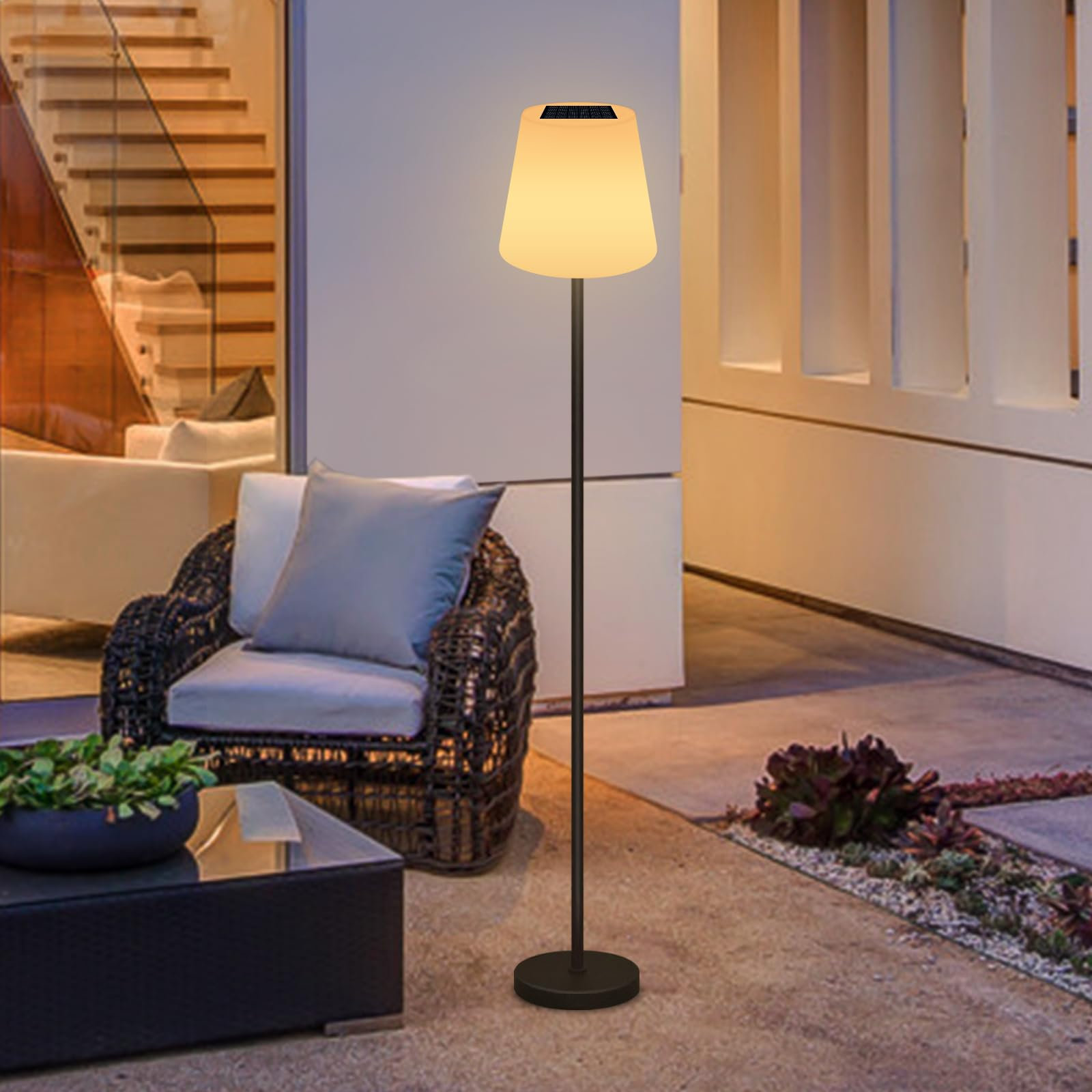TULGIX Solar Floor Lamp For Patio Waterproof, Rechargeable Floor Lamp ...