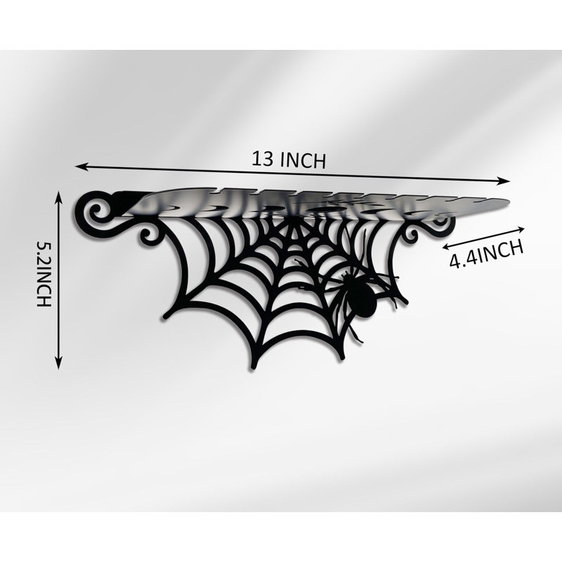 The Holiday Aisle® 2PC Gothic Metal Spiderweb Shelves | Wayfair
