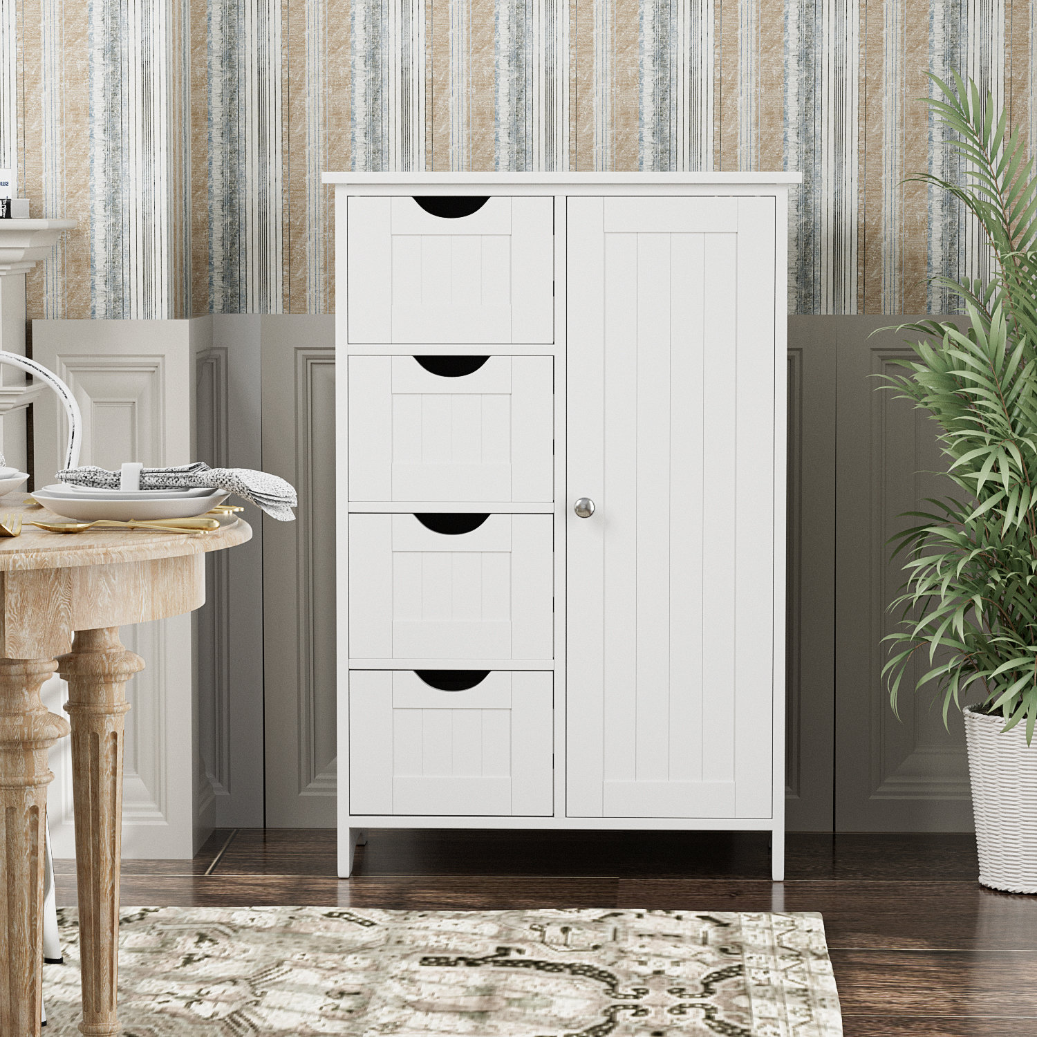 Winston Porter Eliazer Bathroom Floor Storage Cabinet, Bathroom Cabinet ...
