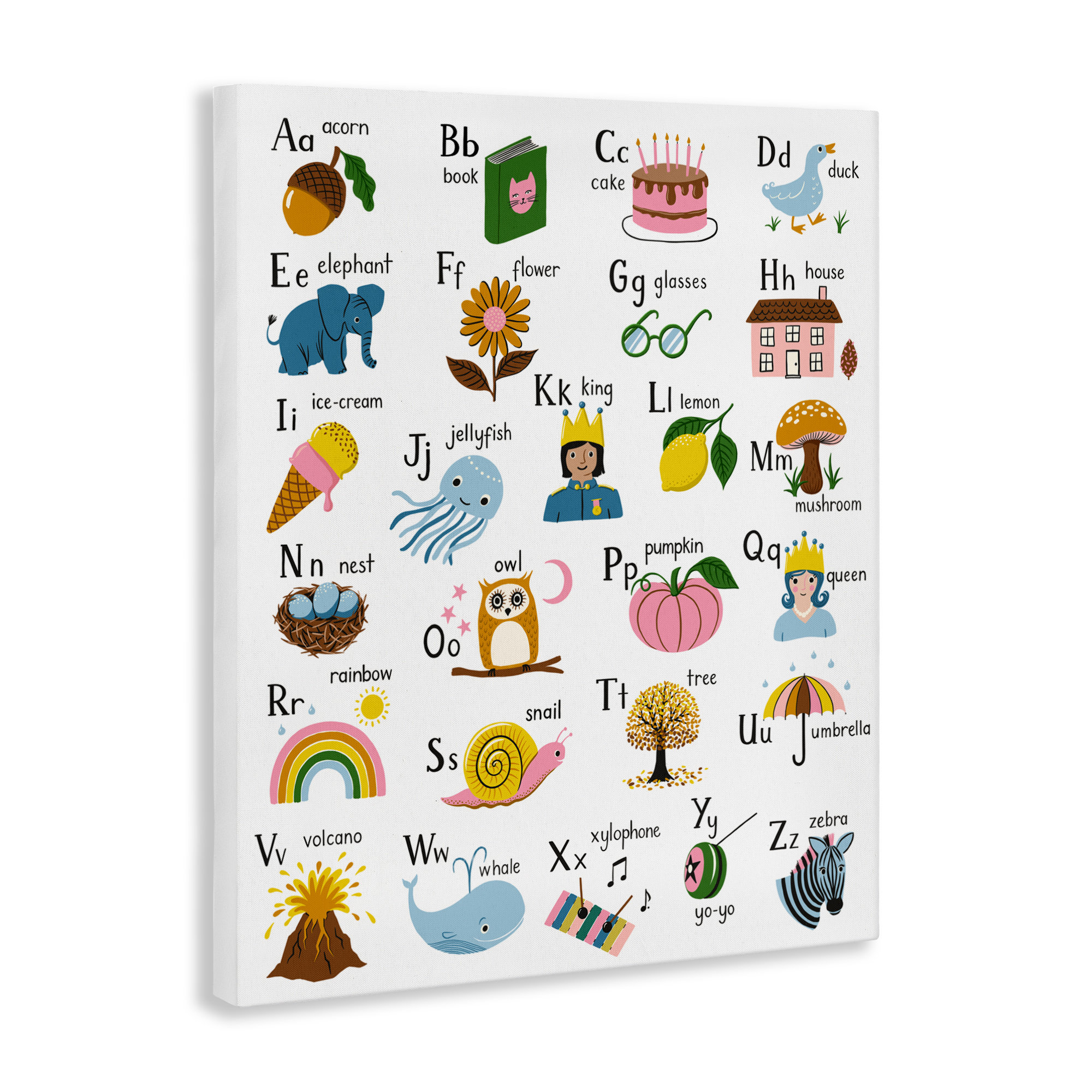 Zoomie Kids Fun Illustrated Alphabet Canvas, design by Bex Morley ...