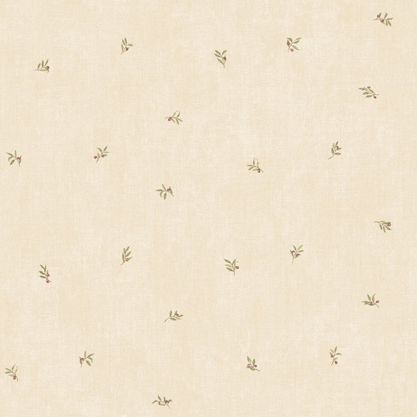 Kitchen Recipes Leaf Motif 32.8' L x 21" W Smooth Wallpaper Roll ...