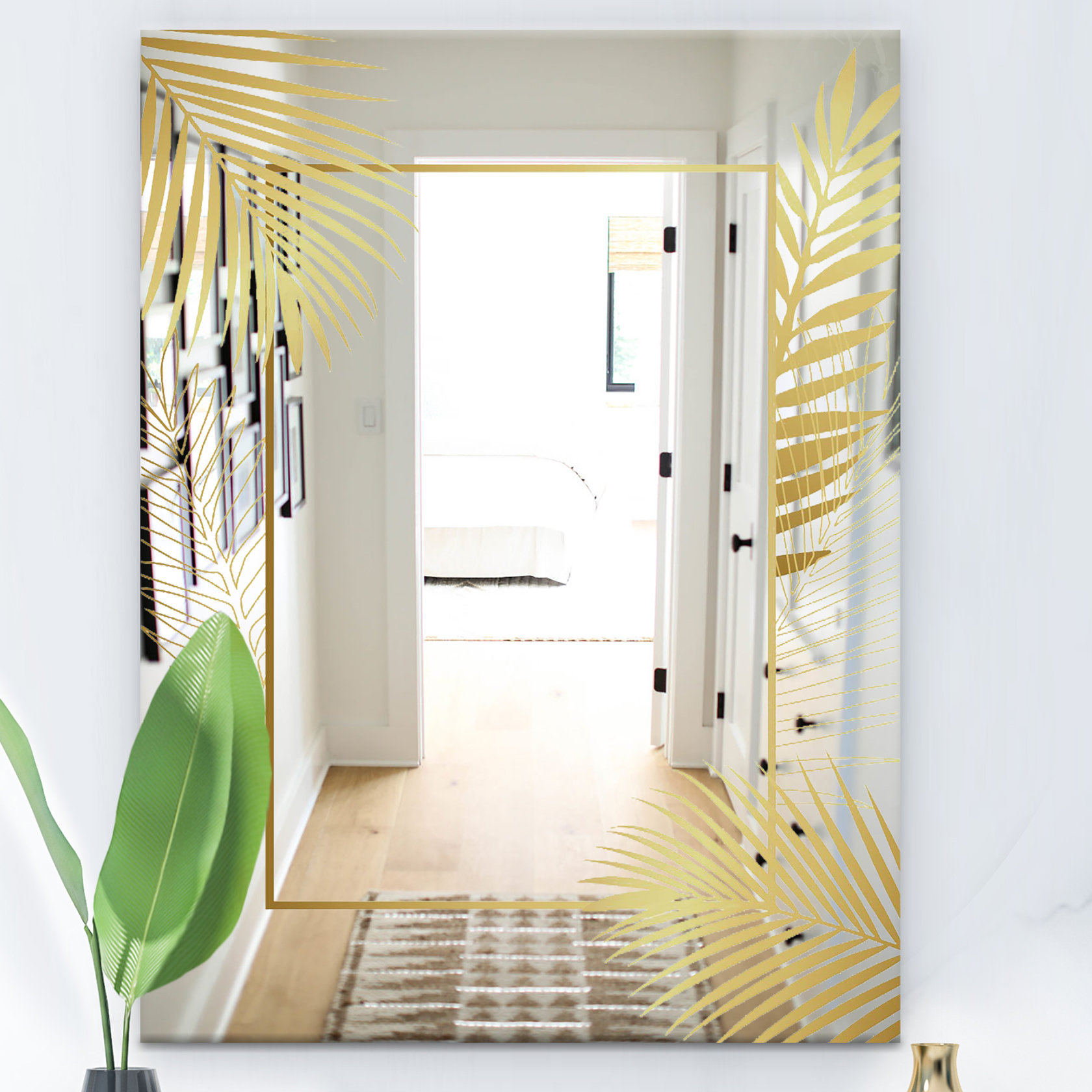 East Urban Home Capital Botanical Bliss Glam Frameless Bathroom ...