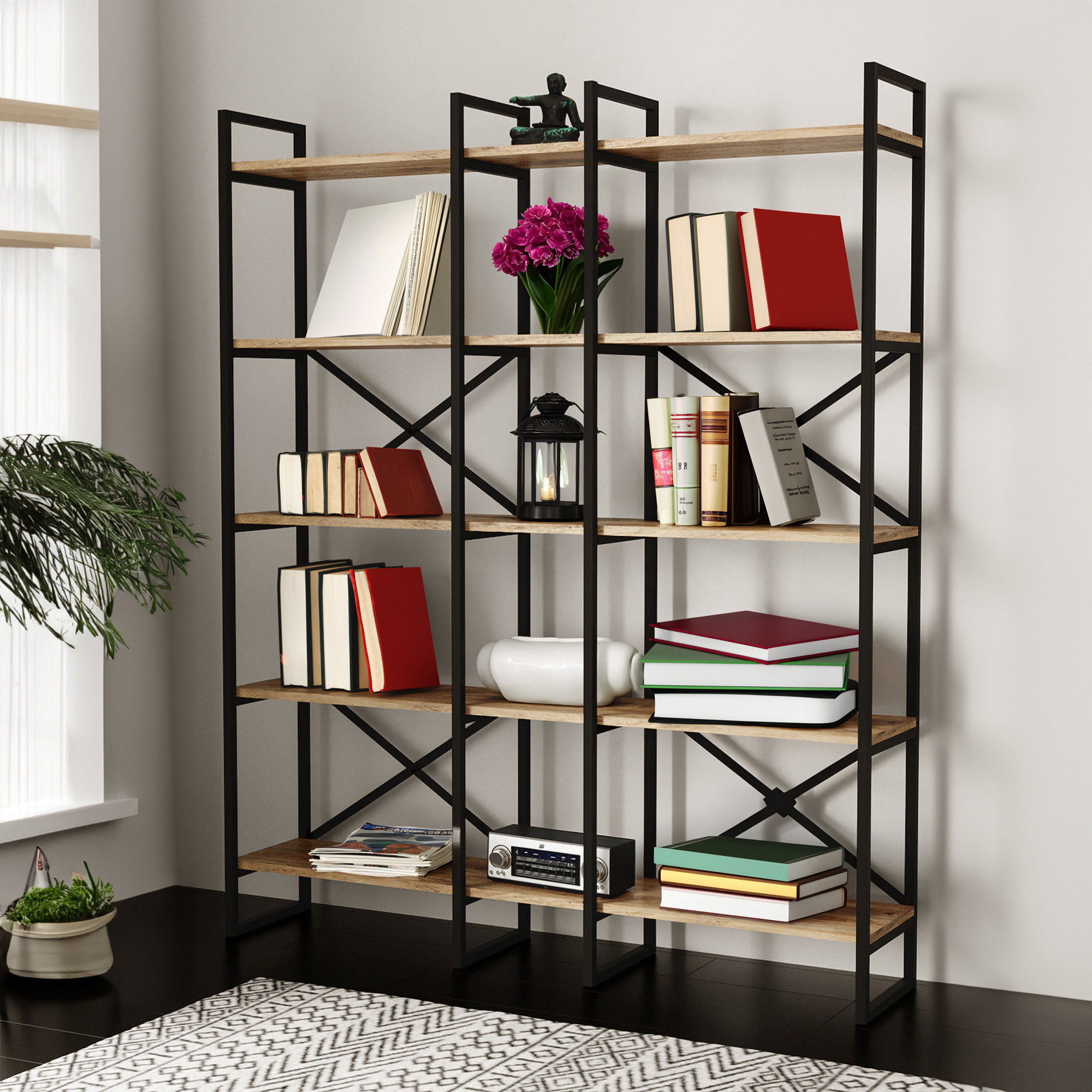 17 Stories Margueritte Etagere Bookcase | Wayfair