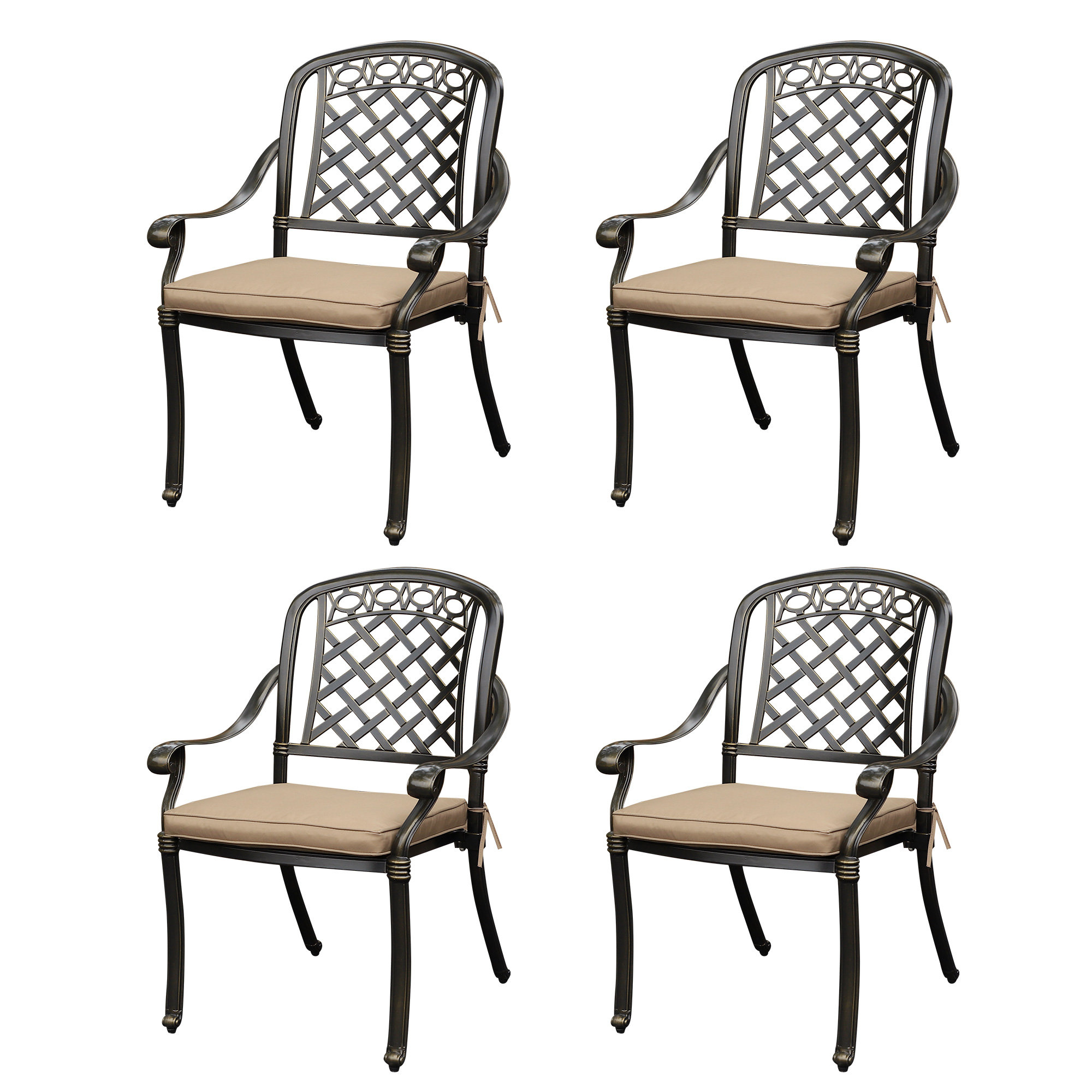 Canora Grey Romiel Outdoor Stacking Dining Armchair with Cushion | Wayfair