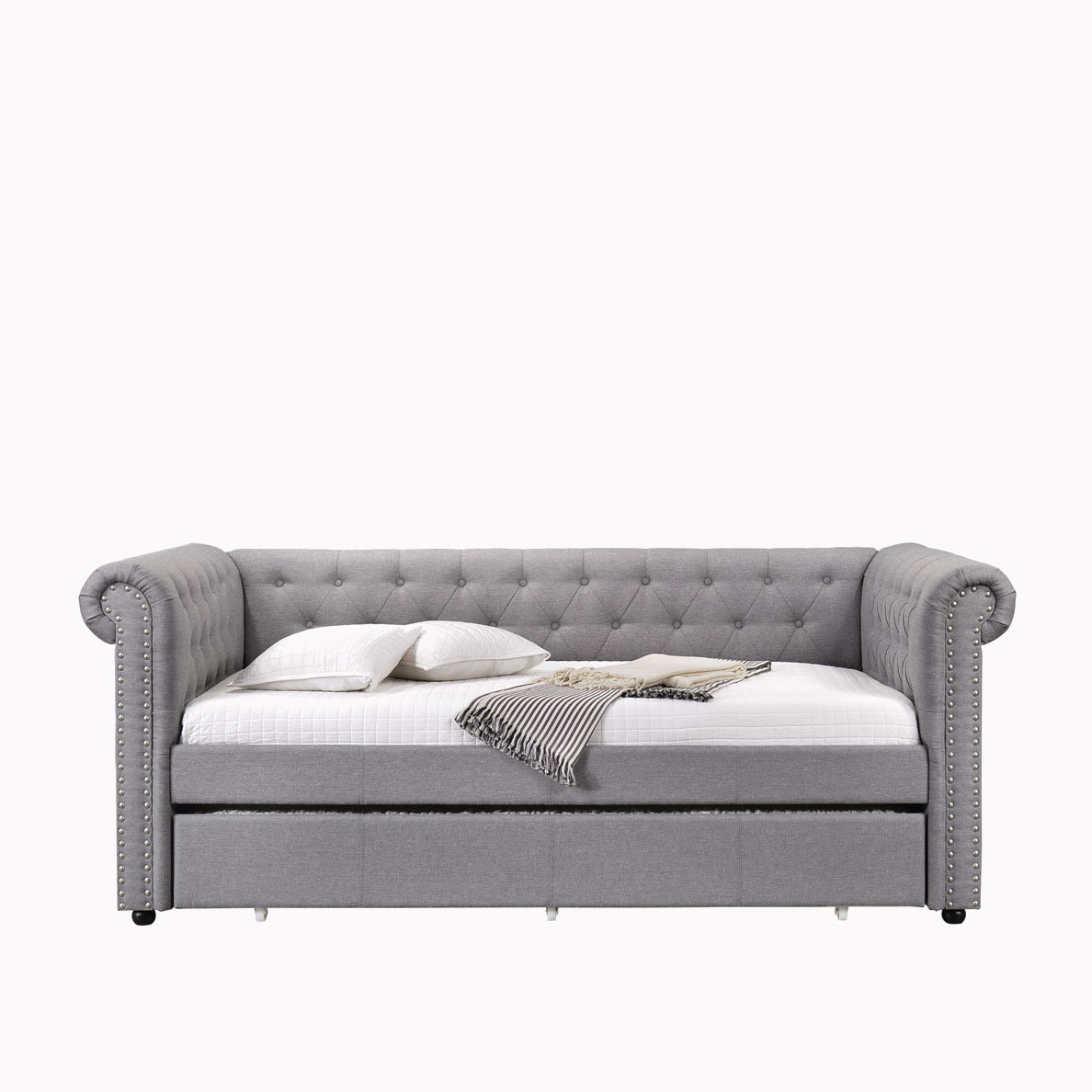 Red Barrel Studio Tuft Linen Daybed with trundle - Wayfair Canada