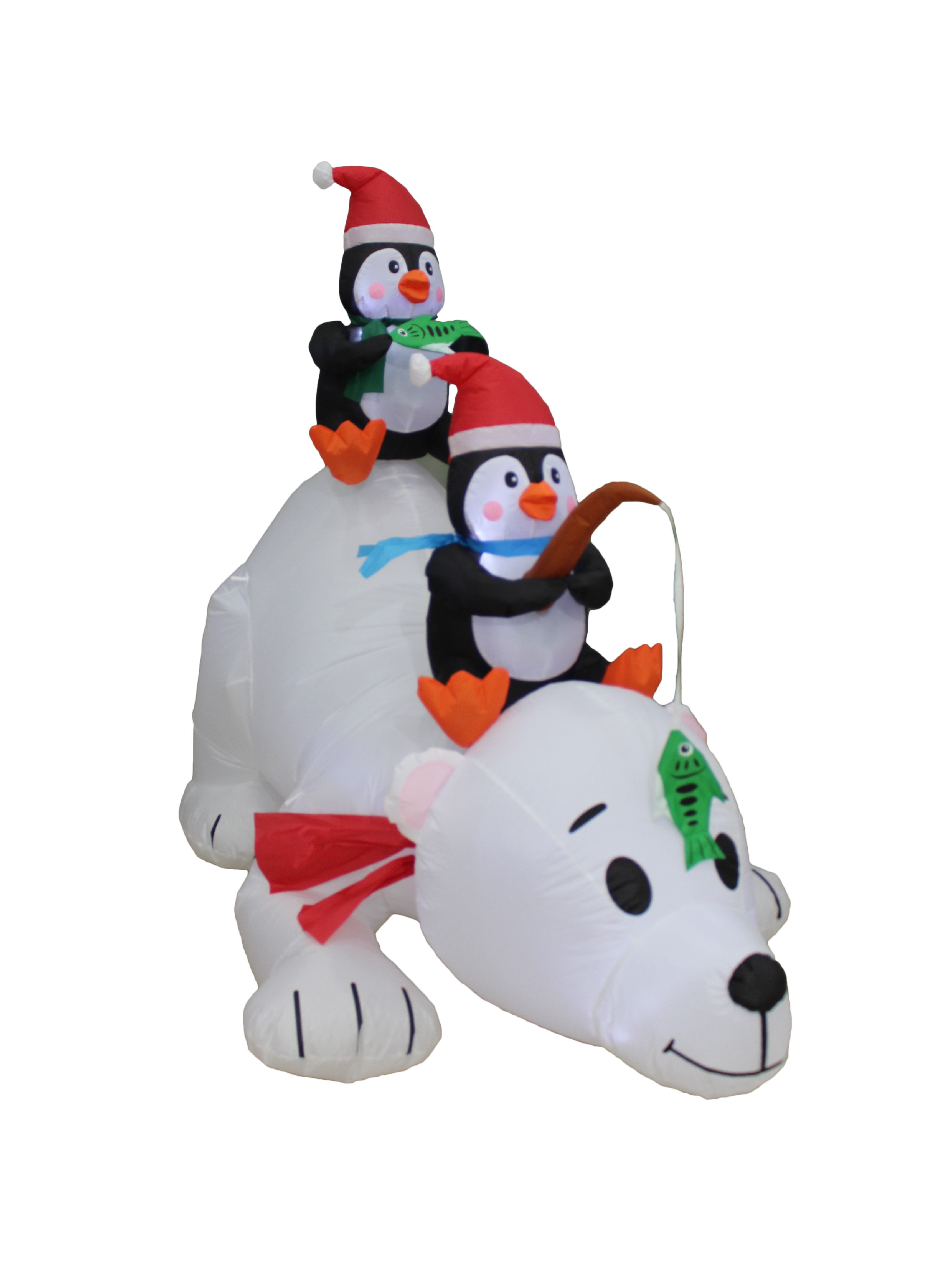 The Holiday Aisle® 6 Foot Long Lighted Christmas Inflatable Penguins ...