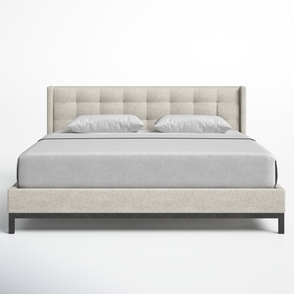 Joss & Main Atira Upholstered Metal Wingback Bed | Wayfair