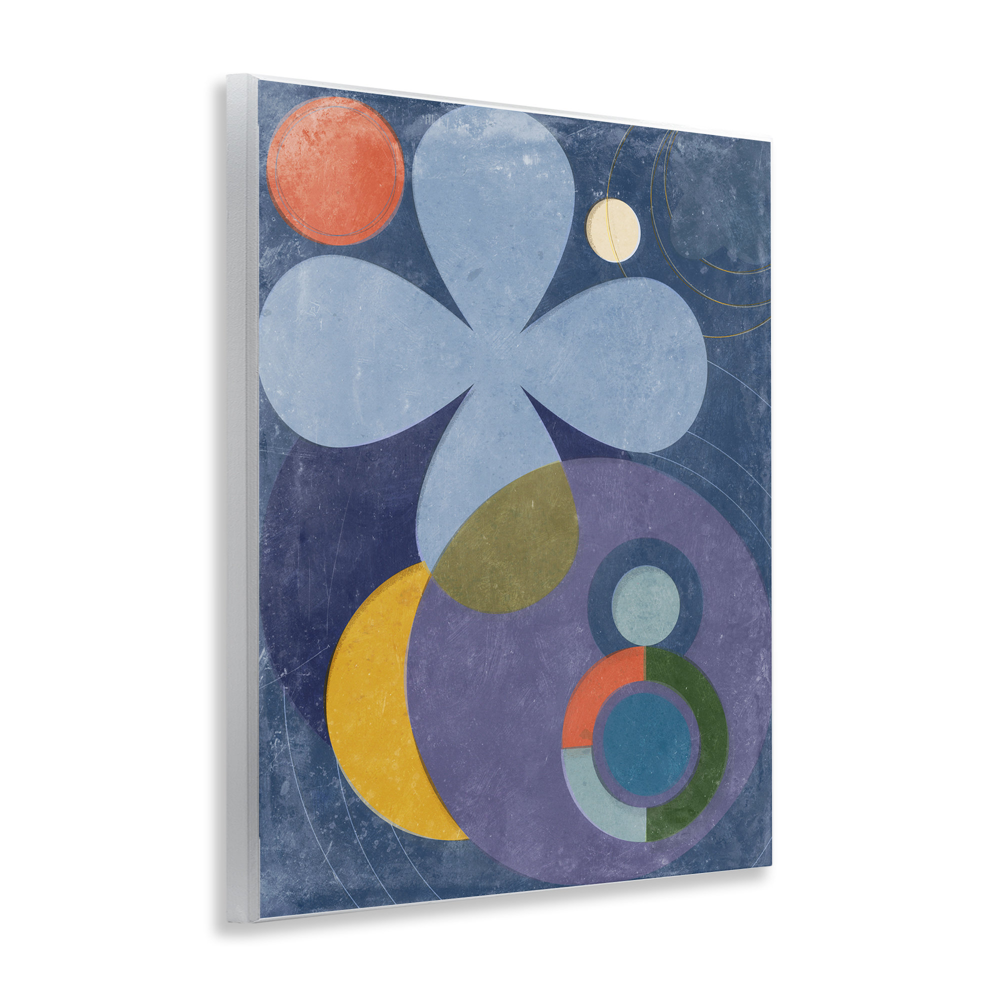 George Oliver Blue Retro Curved Shapes Wall Plaque Art by Victoria ...